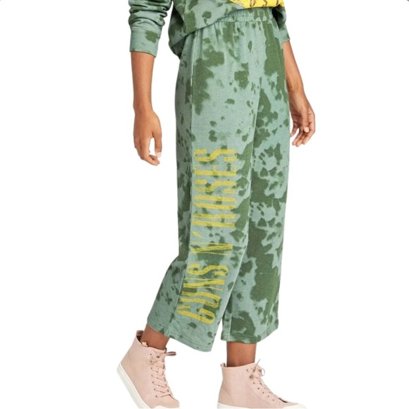 Guns N’ Roses | Pants & Jumpsuits | Guns N Roses Green Tie Dye Logo ...